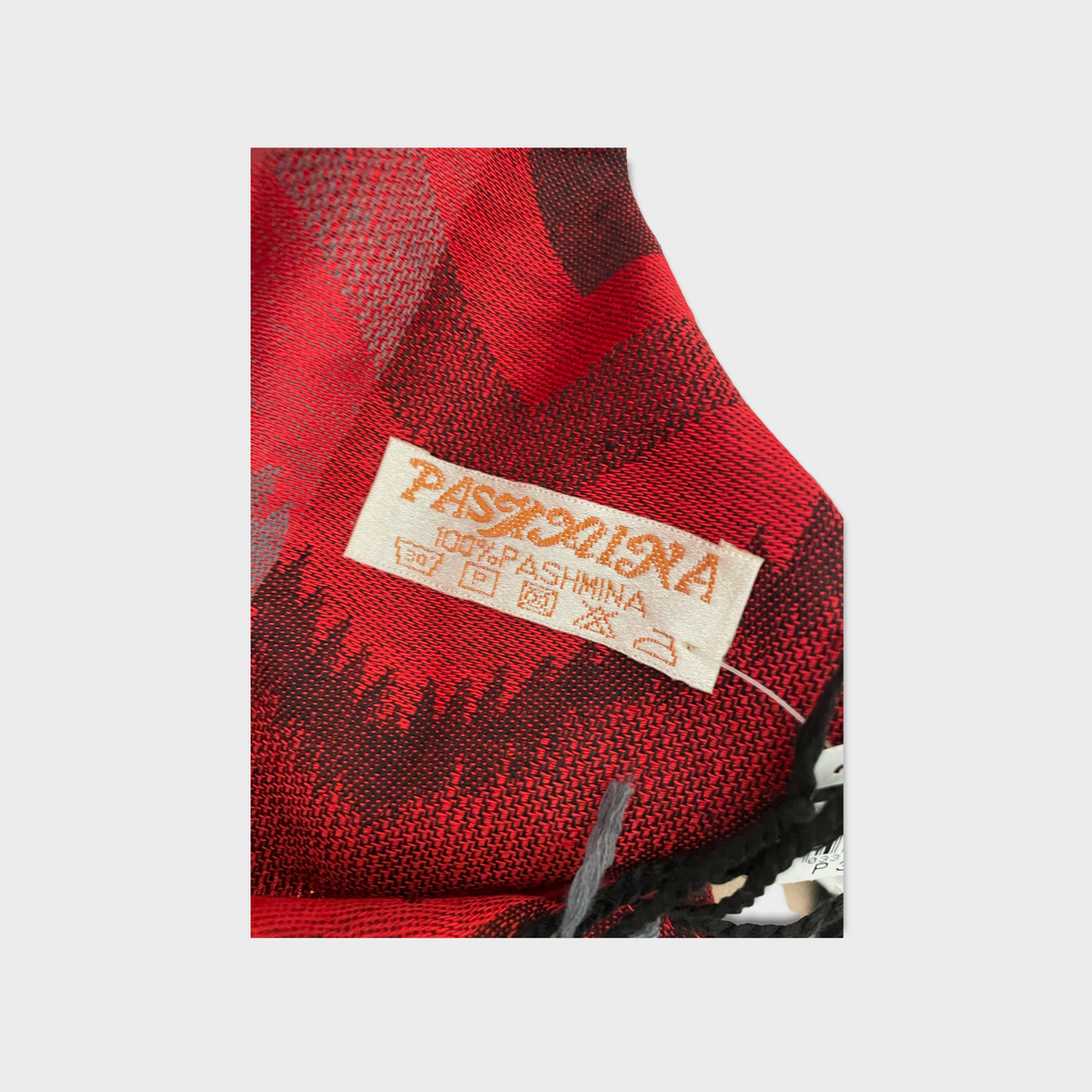 Pashima shawl from the Philippines ABSTRACT RED – Unique! -World Design-