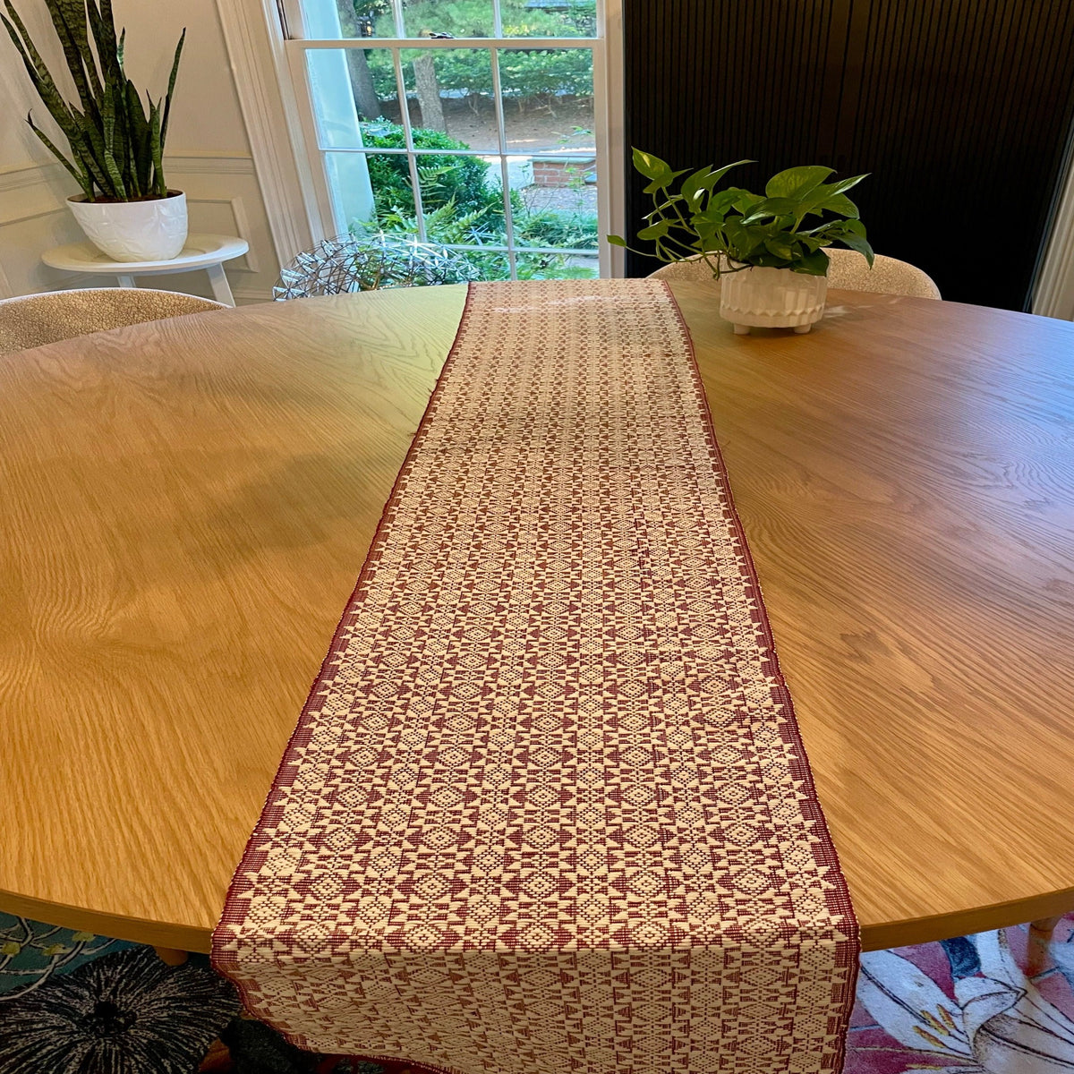 Burgundy Inabel bed or table runner | UniqueWorldDesign – Unique ...